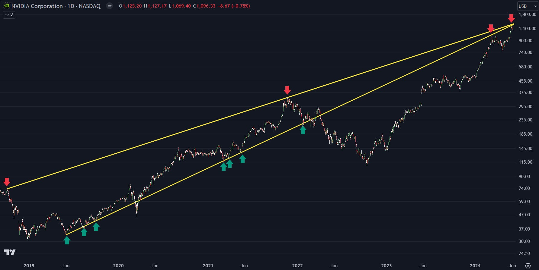 Nvidia Potential Top: Logarithmic Chart Analysis